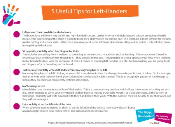 Teaching Left Handers to Write. Left Handed Development.